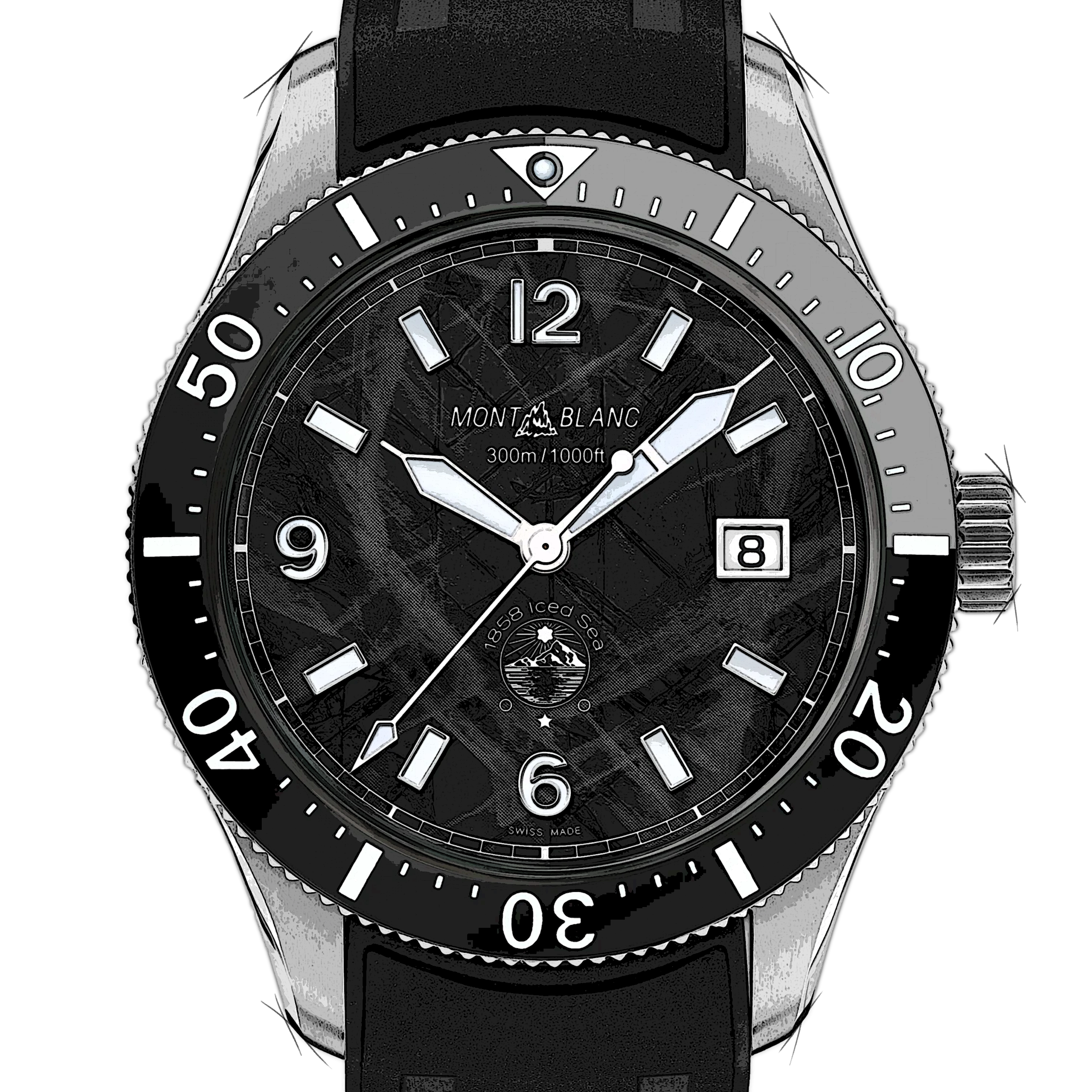 Montblanc 1858 MB129372 in Edelstahl | CHRONEXT