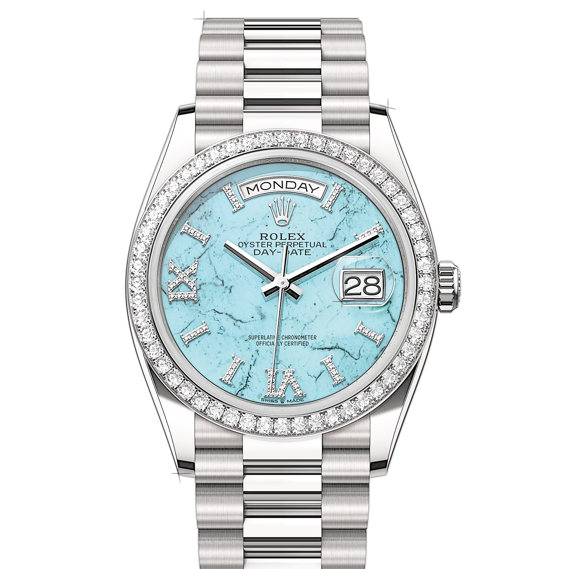 Rolex Day-Date 128349RBR en Or blanc | CHRONEXT